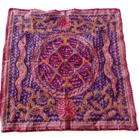 Wall Decor | Shipibo Altar Hand Embroidered Snake Ayahuasca Flower Made ...